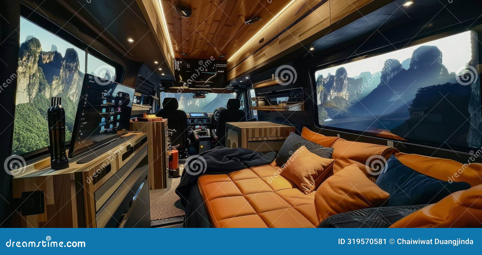 Cozy Camper Van Interior Setup for a Memorable Road Trip AI Generated ...