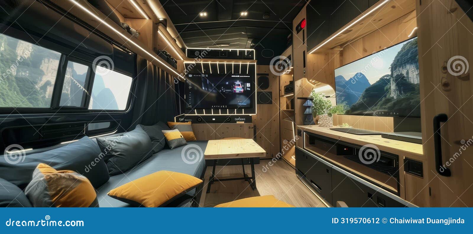 Cozy Camper Van Interior Setup for a Memorable Road Trip AI Generated ...