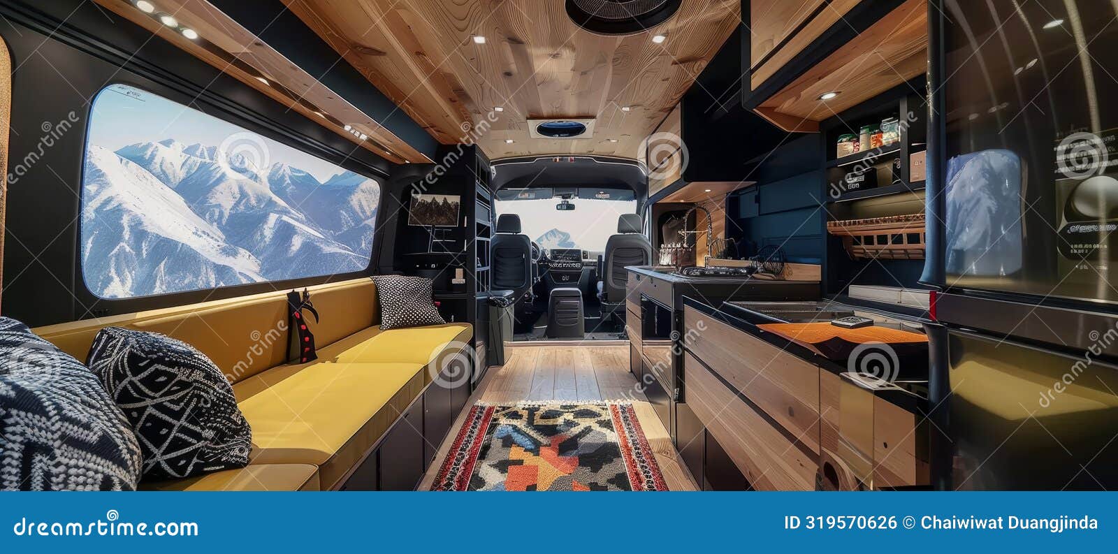 Cozy Camper Van Interior Setup For A Memorable Road Trip AI Generated ...