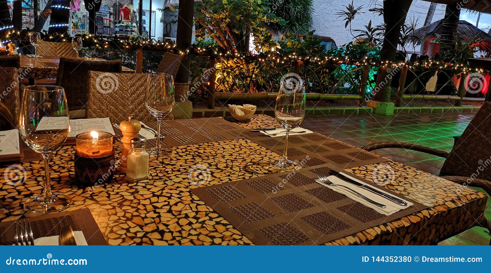 Cozy Candlelight Restaurant Stock Photo - Image of december ...