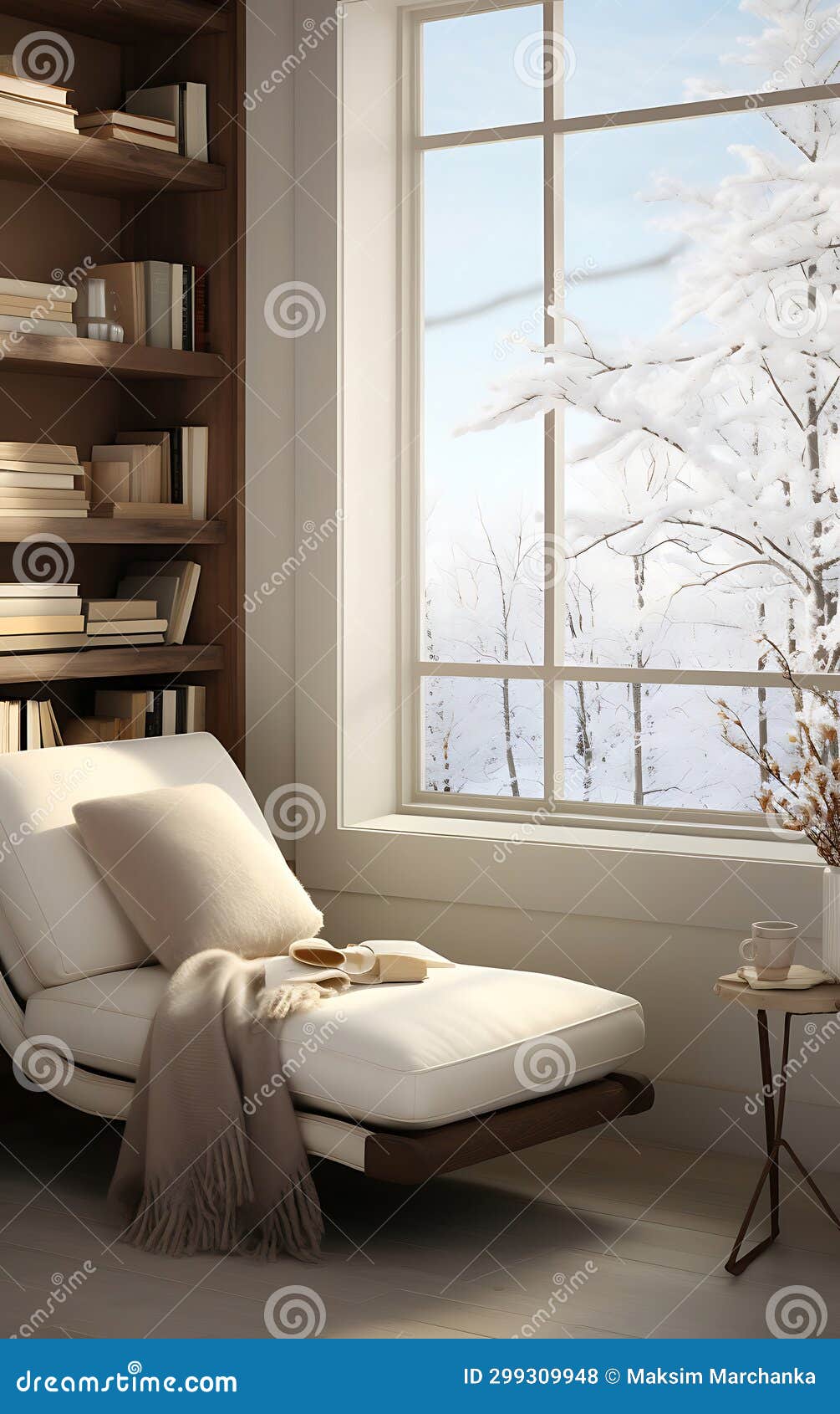 Cozy Chalet House Interior, Sofa and Panoramic Windows Overlooking the ...