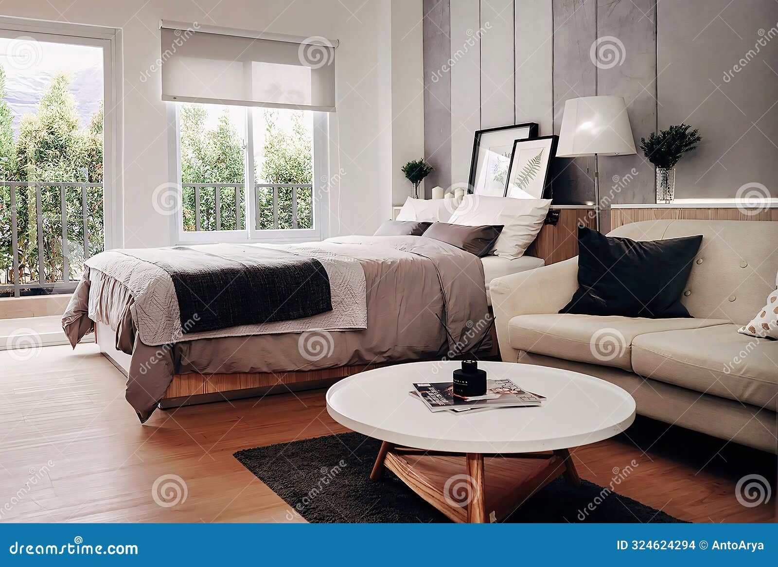Cozy Comfort Bedroom Featuring Bed and Modern and Luxurious Decor ...