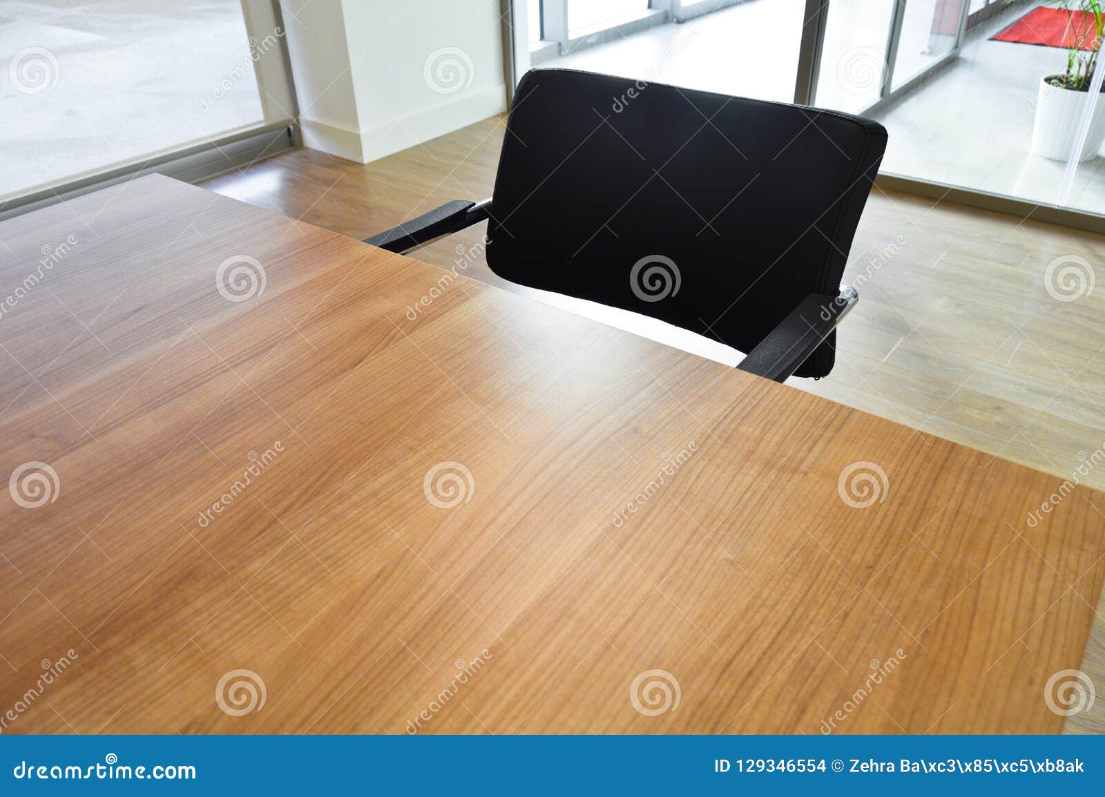 Empty Office, Table and Chair Stock Photo - Image of laminate, board ...