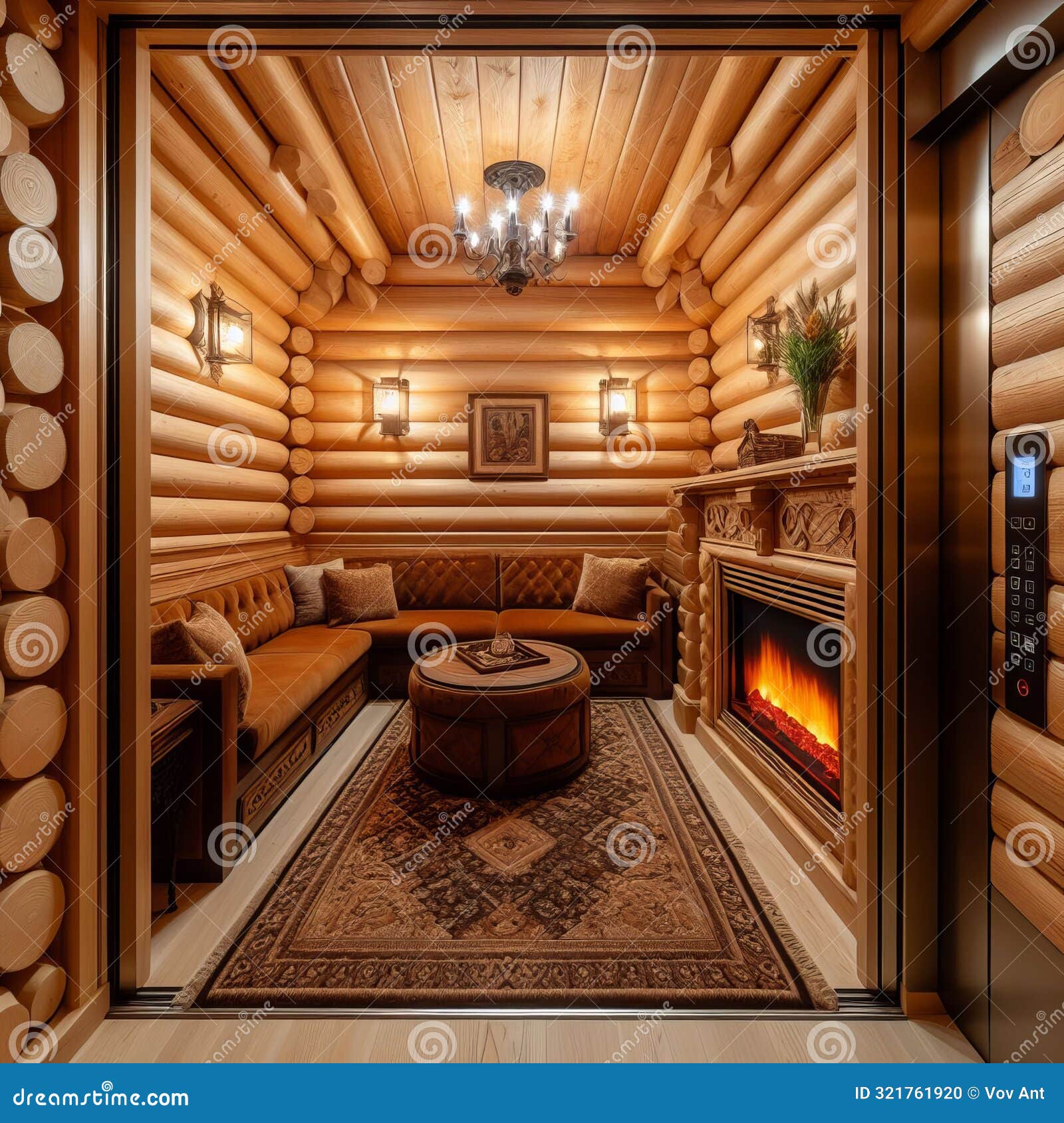 163 88. a Cozy Elevator Interior Designed To Look Like a Rusti Stock ...