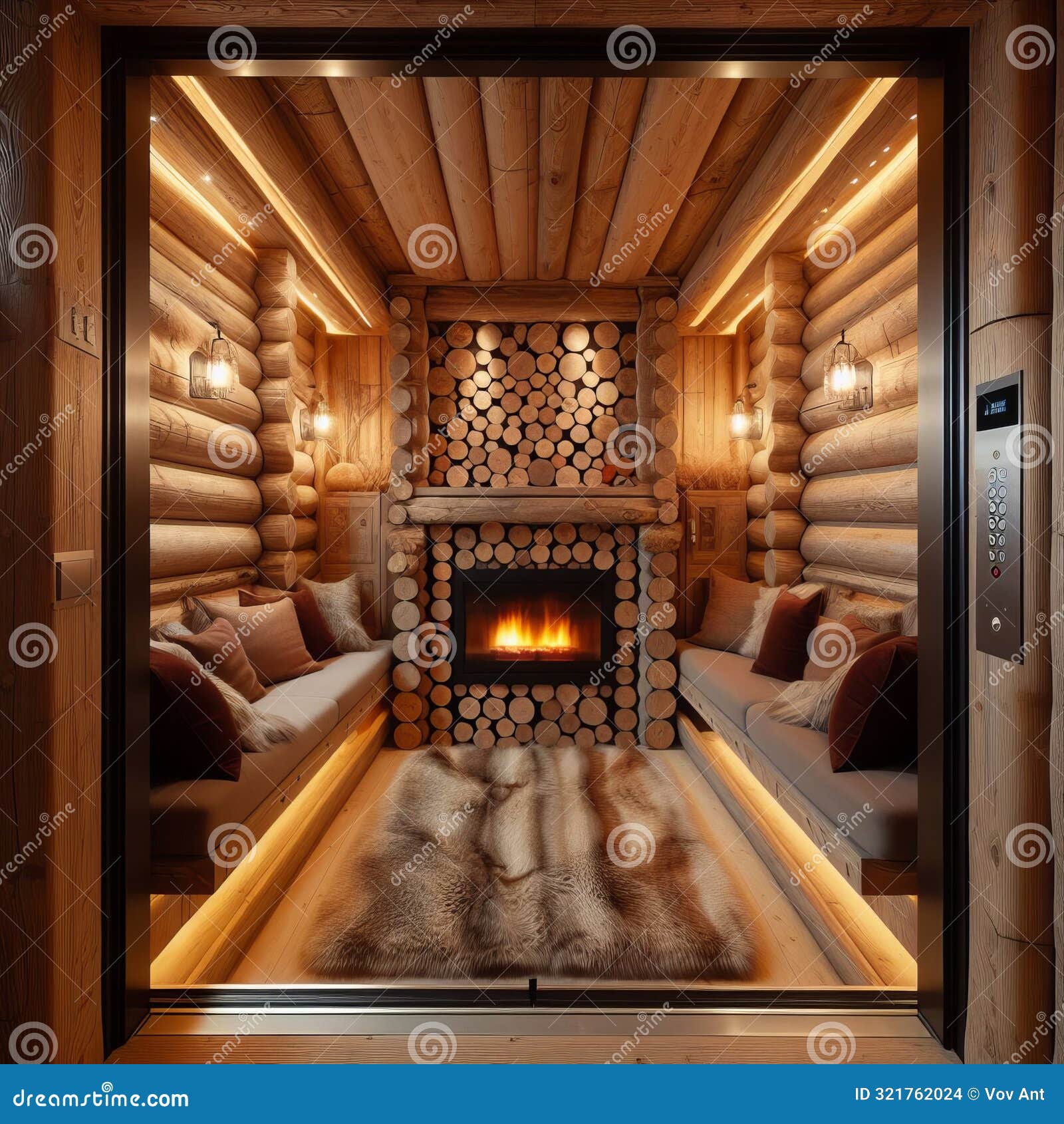 166 88. a Cozy Elevator Interior Designed To Look Like a Rusti Stock ...