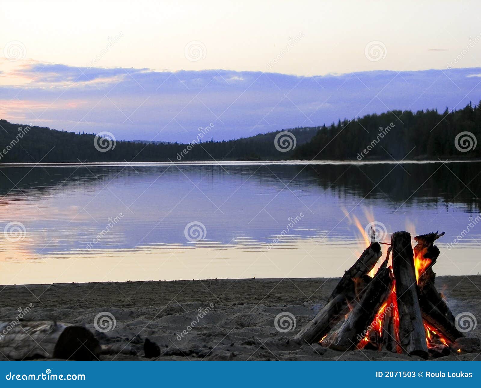 Cozy Fire on Lake stock image. Image of peaceful, kayak - 2071503