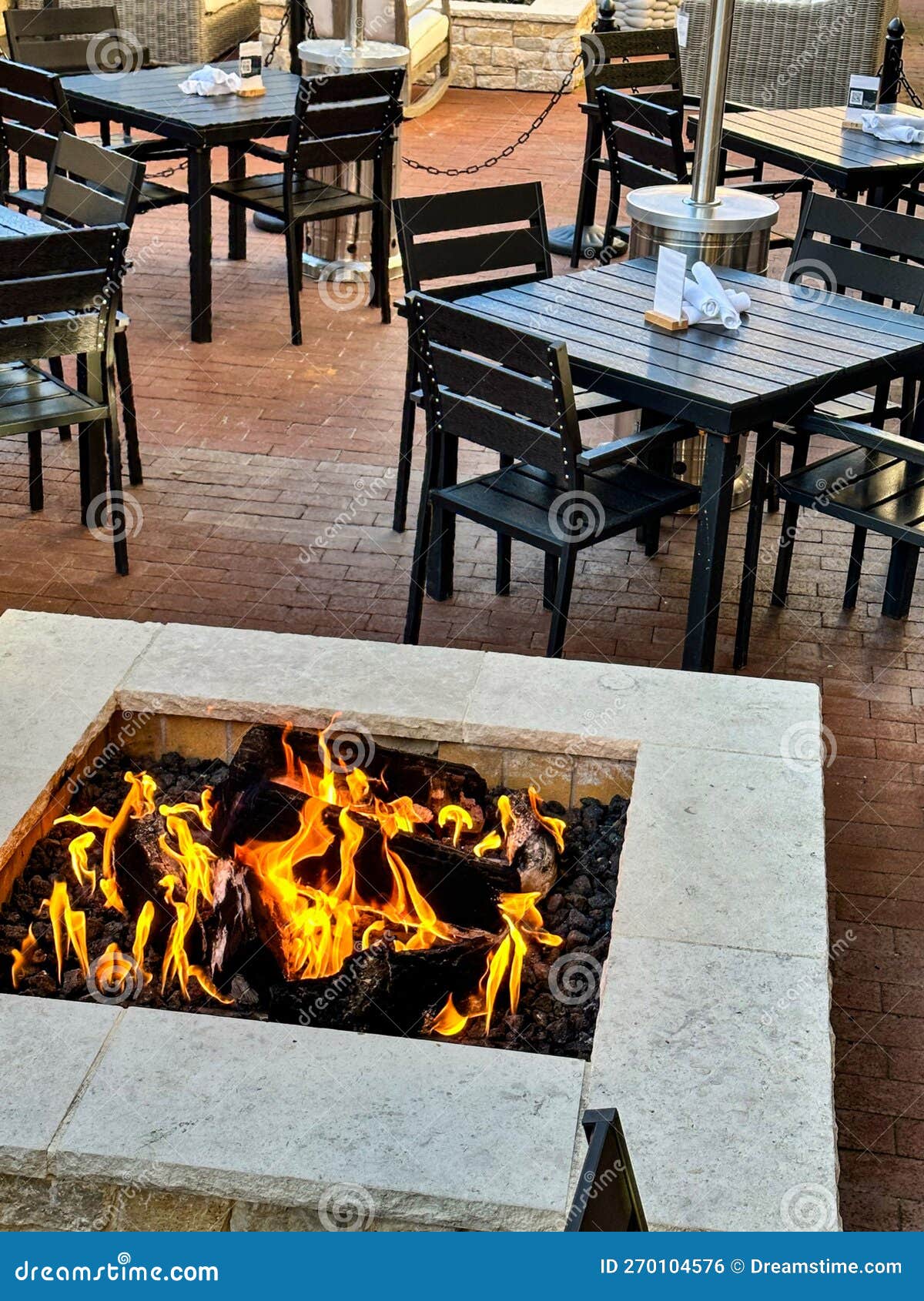 Cozy Firepit in Outdoor Seating Area Stock Photo - Image of seating ...