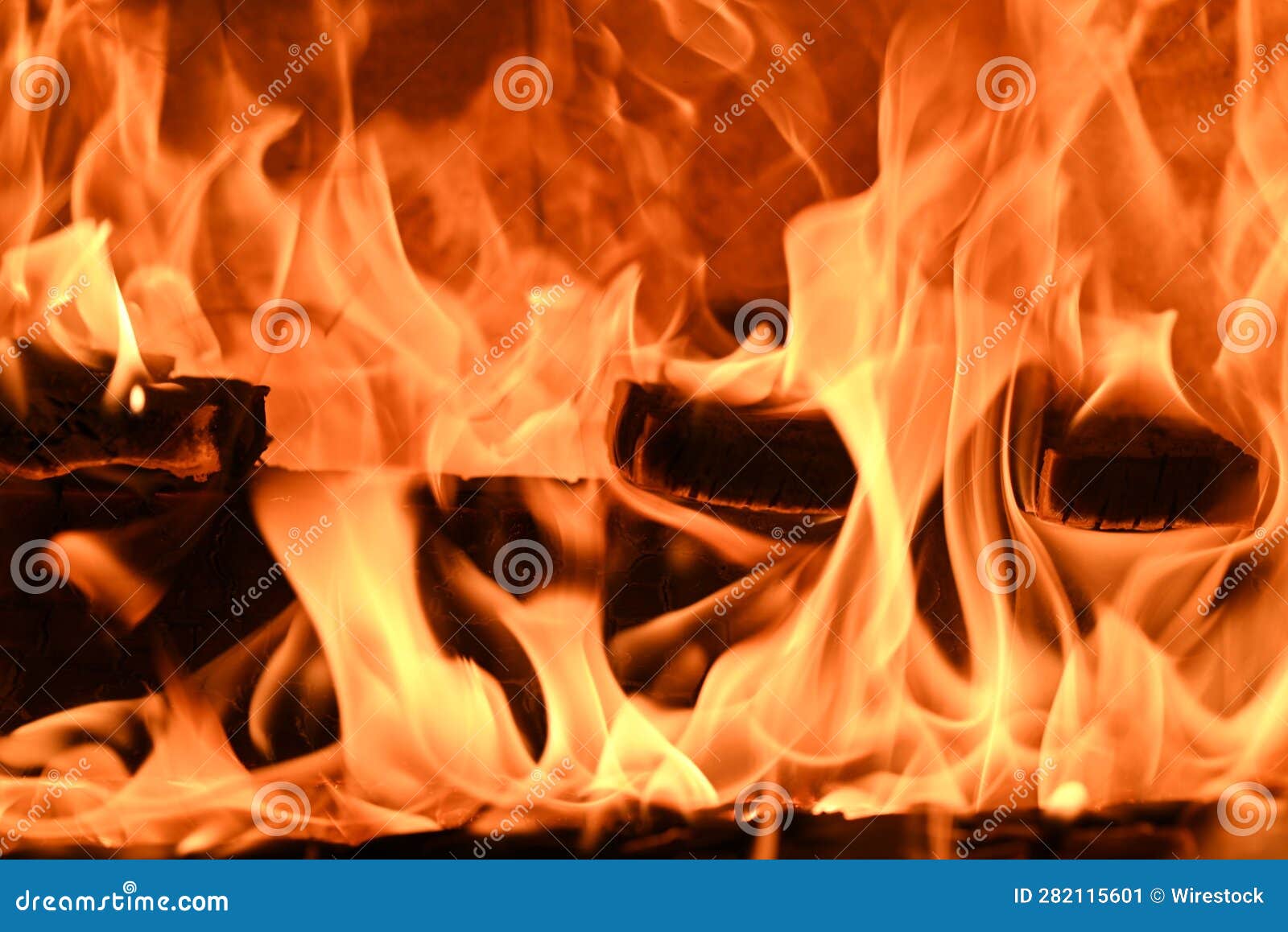 Cozy Fireplace with a Crackling Fire Blazing Away in the Center Stock ...