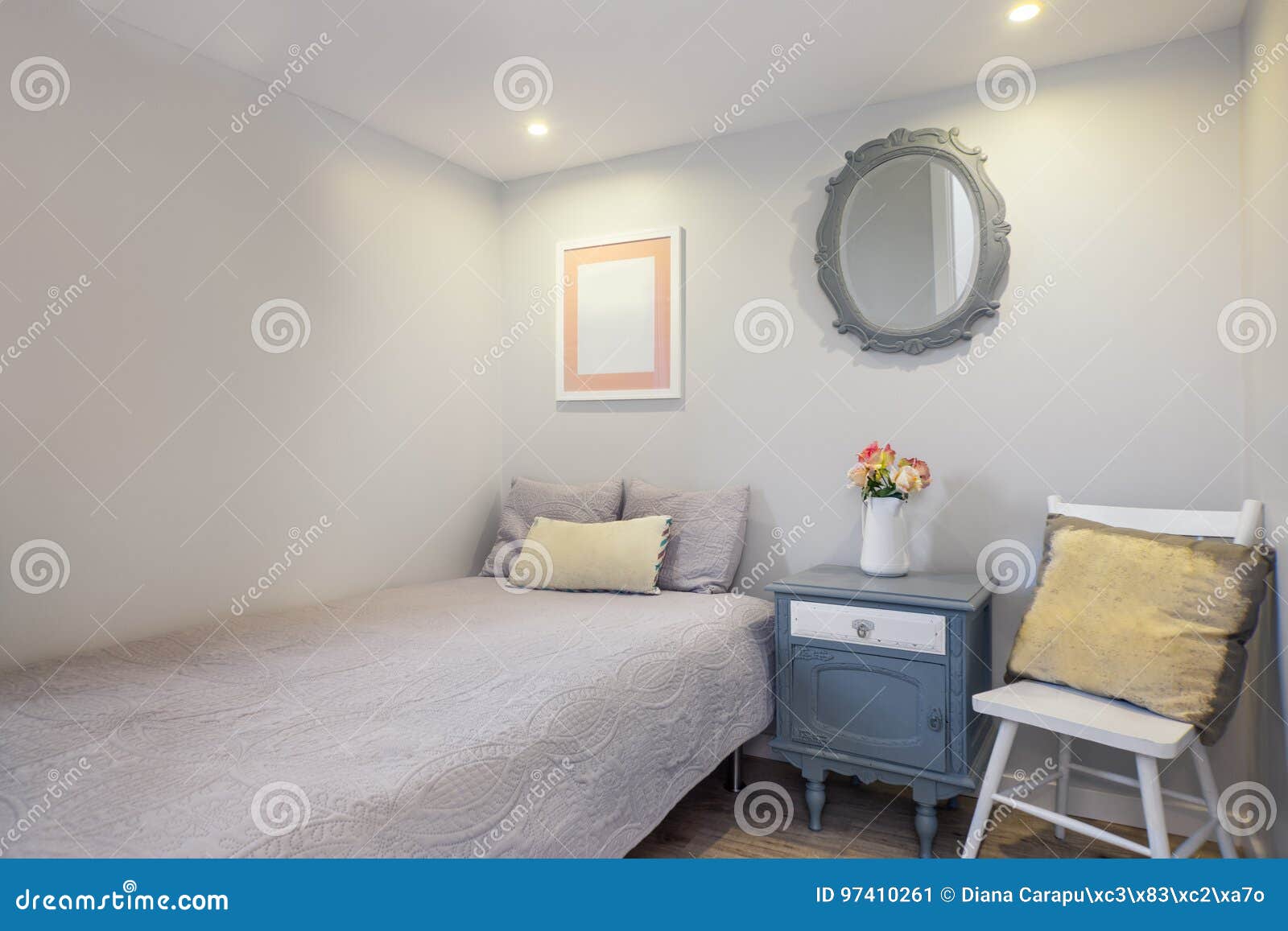 Cozy and Fresh Single Bedroom Stock Image - Image of hotel, bright ...