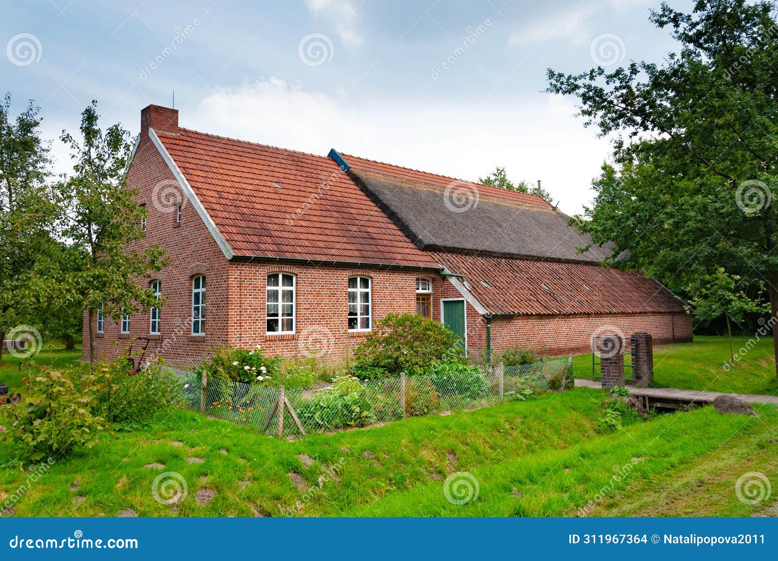 Cozy German House. Old German Country Red House Stock Photo - Image of ...