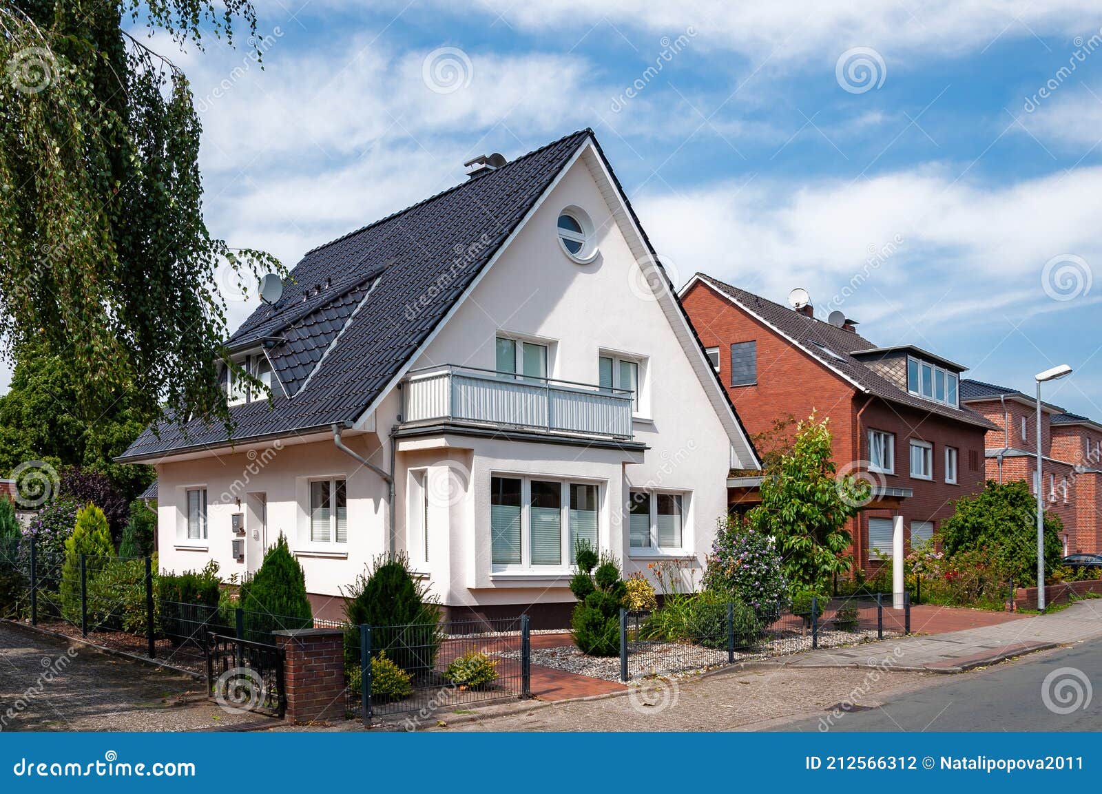 Cozy German House. Street in Germany Stock Photo - Image of outdoors ...