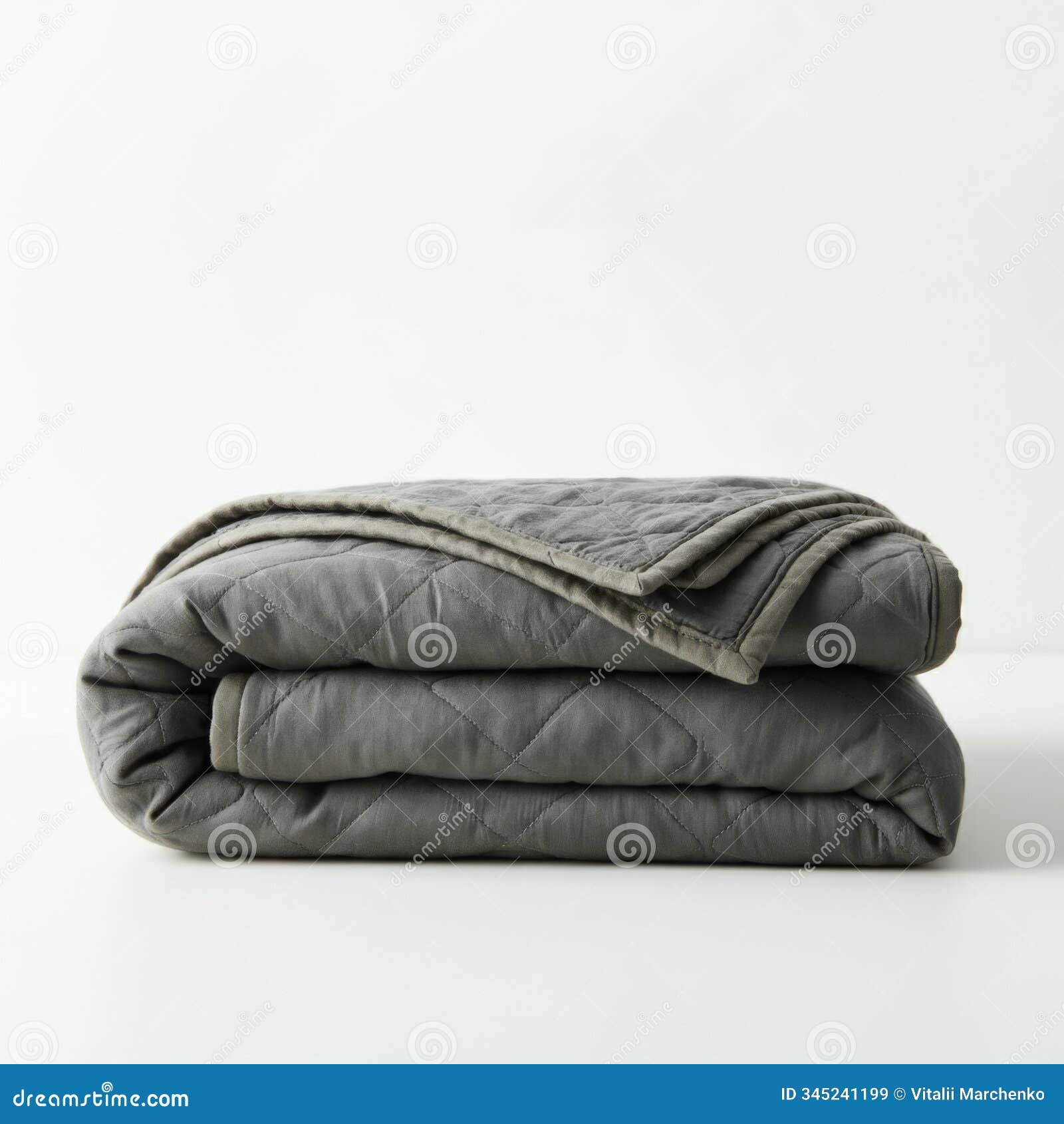 Cozy Gray Blanket with Quilted Texture on Clean White Background Stock ...