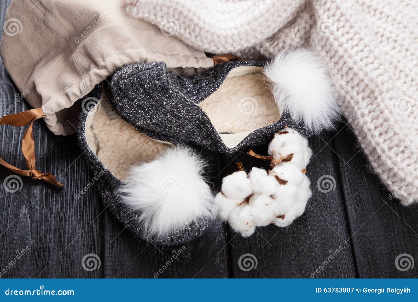 Cozy home slippers stock image. Image of cold, interior - 63783807