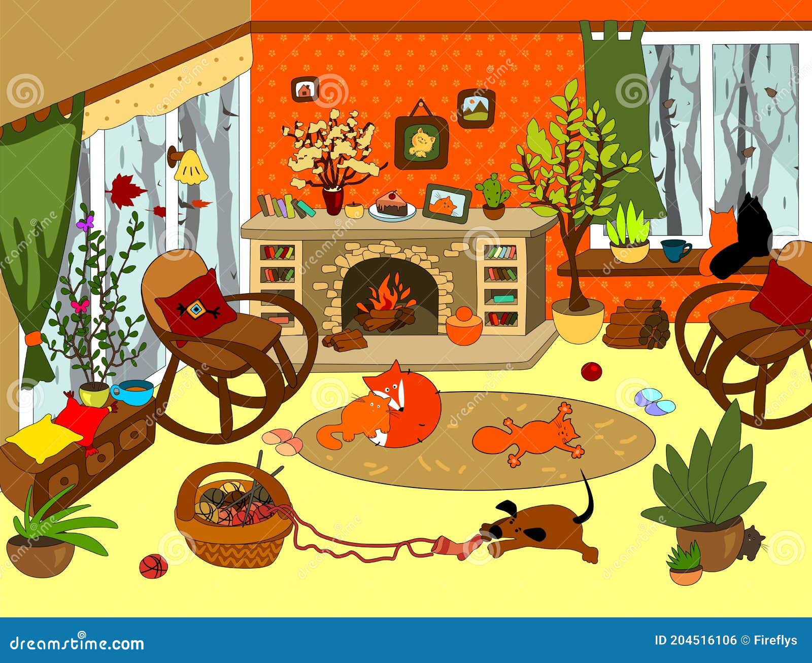 Cozy house illustration stock vector. Illustration of cozy - 204516106