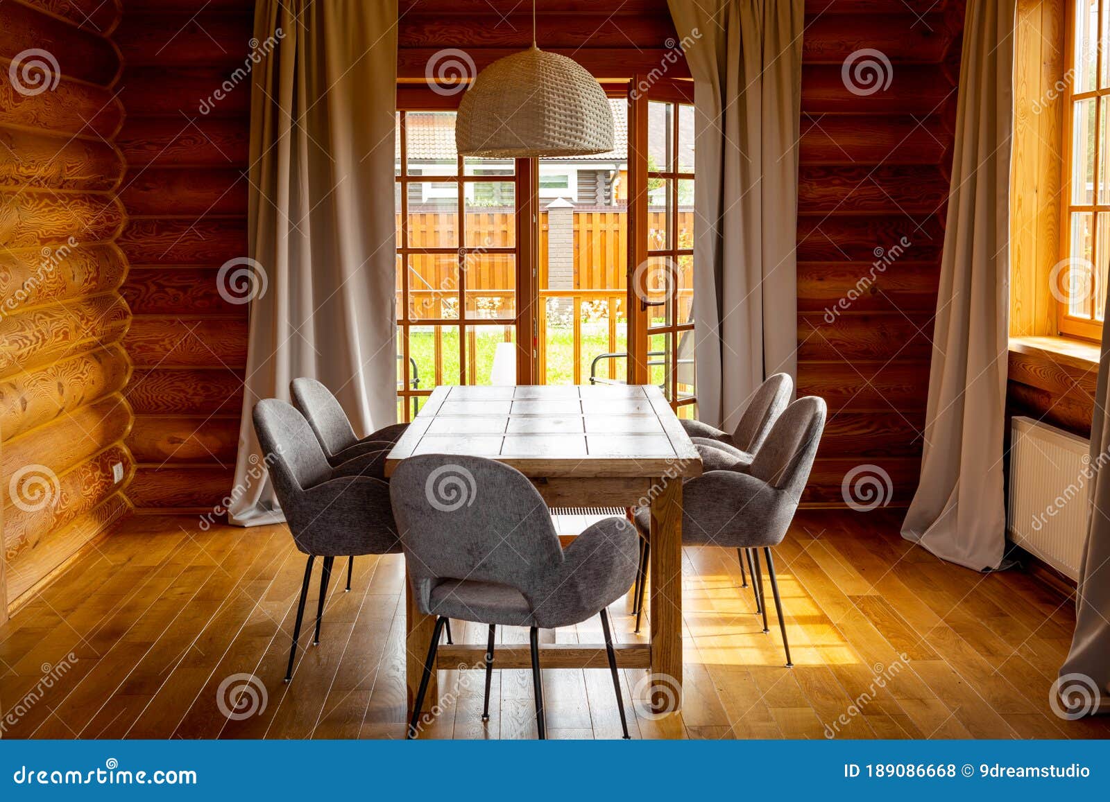 Cozy Interior Design of a Wooden Cottage Stock Photo - Image of cottage ...