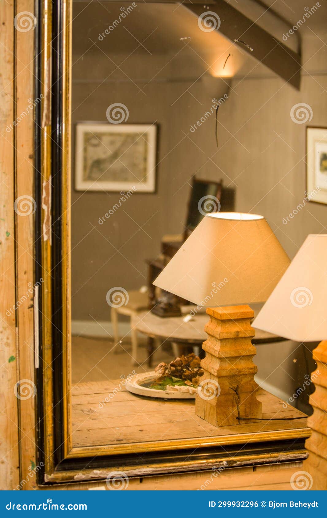 Cozy Interior Reflection in Mirror Stock Photo - Image of feel, tones ...
