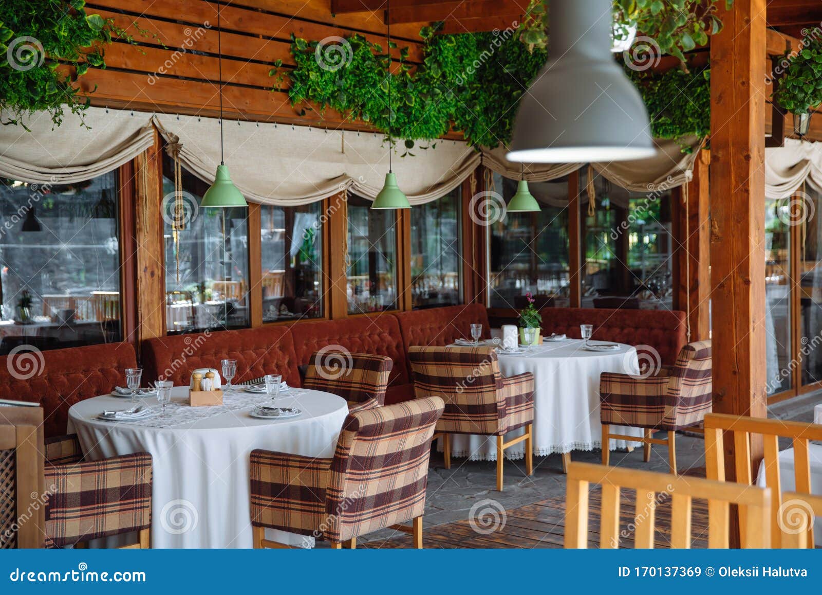 The Cozy Interior of the Restaurant. Stock Image - Image of glass ...