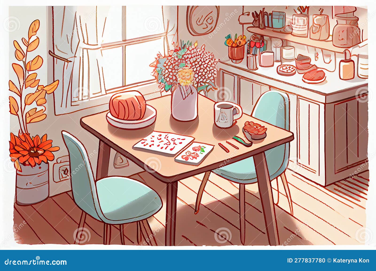 A Cozy and Inviting Snack Area with a Boho-style Decor, Featuring Soft ...