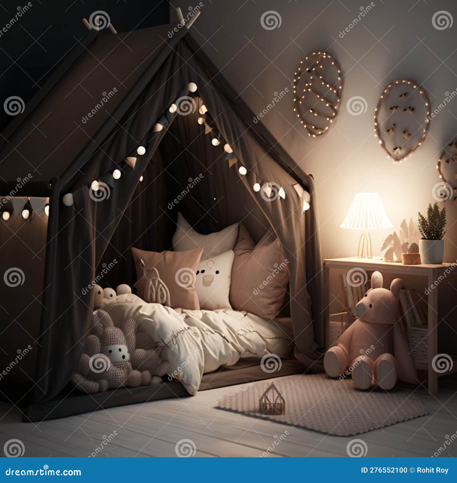 Cozy Kids Room Interior Ai Generative Stock Illustration - Illustration ...