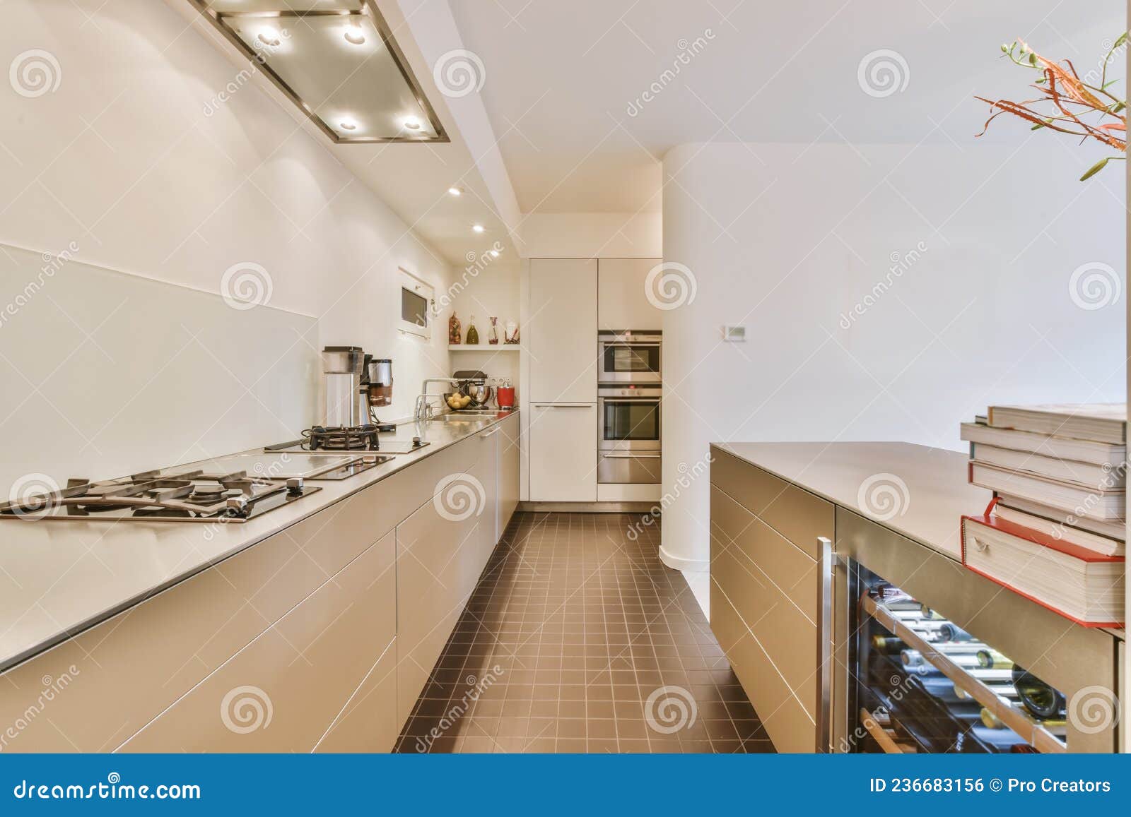 Cozy kitchen zone stock photo. Image of design, clean - 236683156