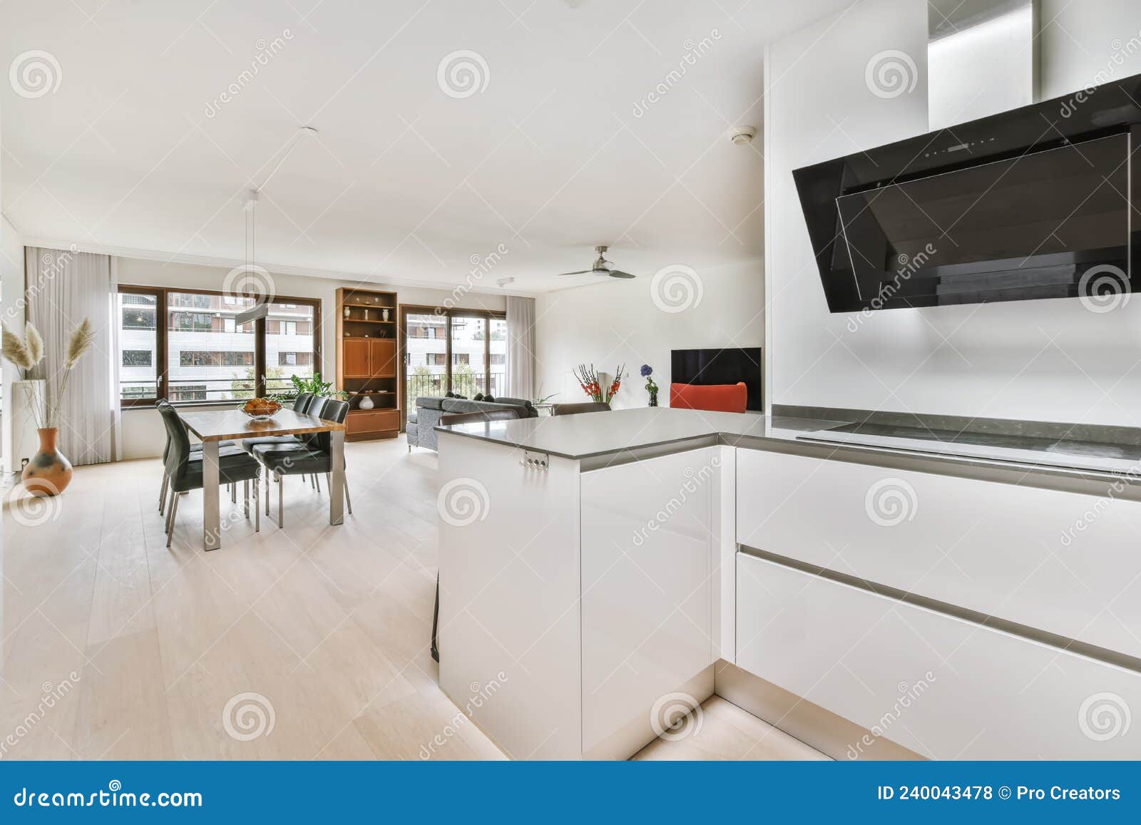 Cozy kitchen zone stock photo. Image of real, modern - 240043478
