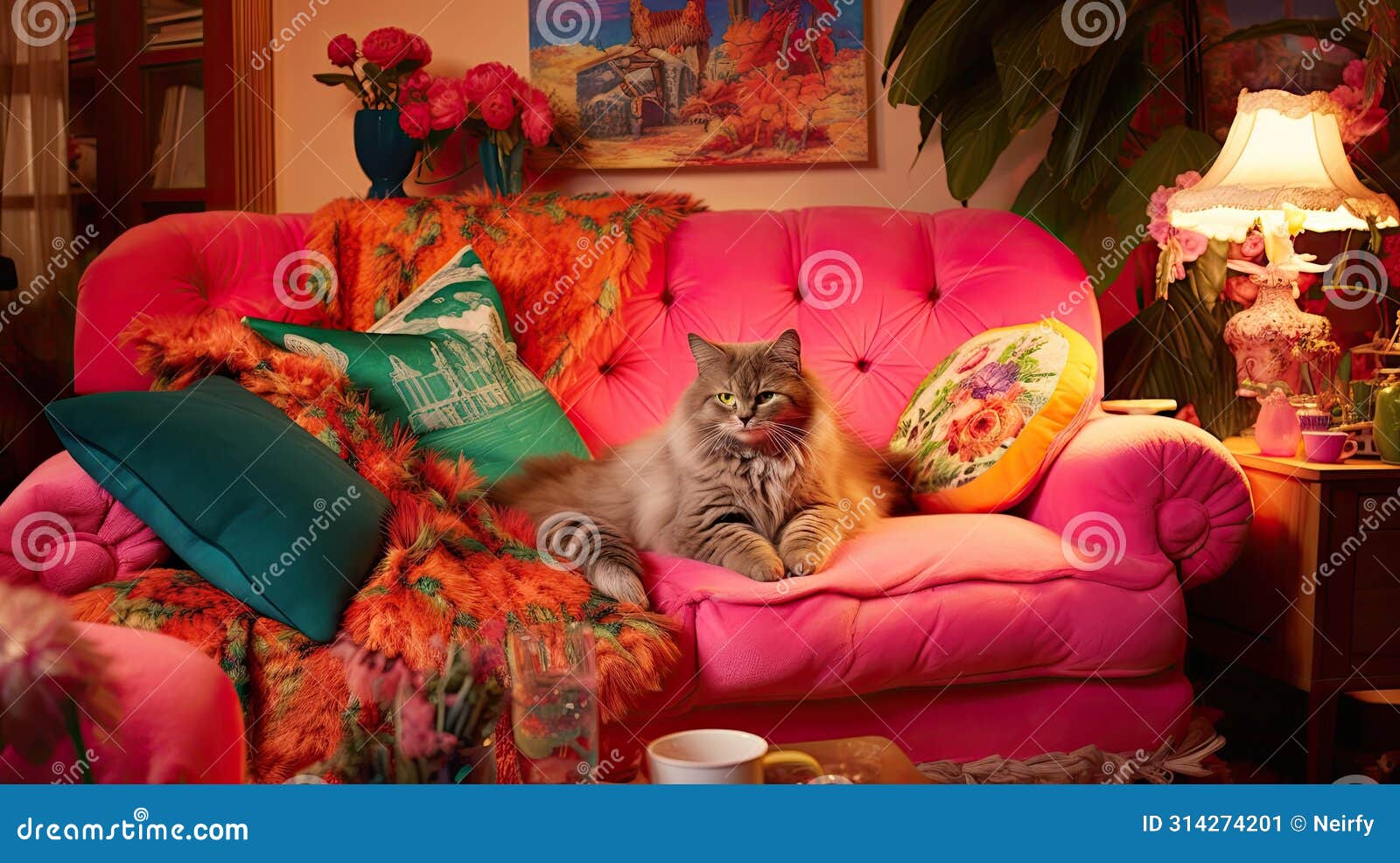 Cozy kitsch interior stock illustration. Illustration of apartment ... Cozy kitsch interior stock illustration. Illustration of apartment ...
