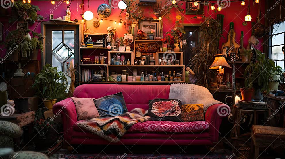 Cozy kitsch interior stock photo. Image of fireplace - 303058710 Cozy kitsch interior stock photo. Image of fireplace - 303058710
