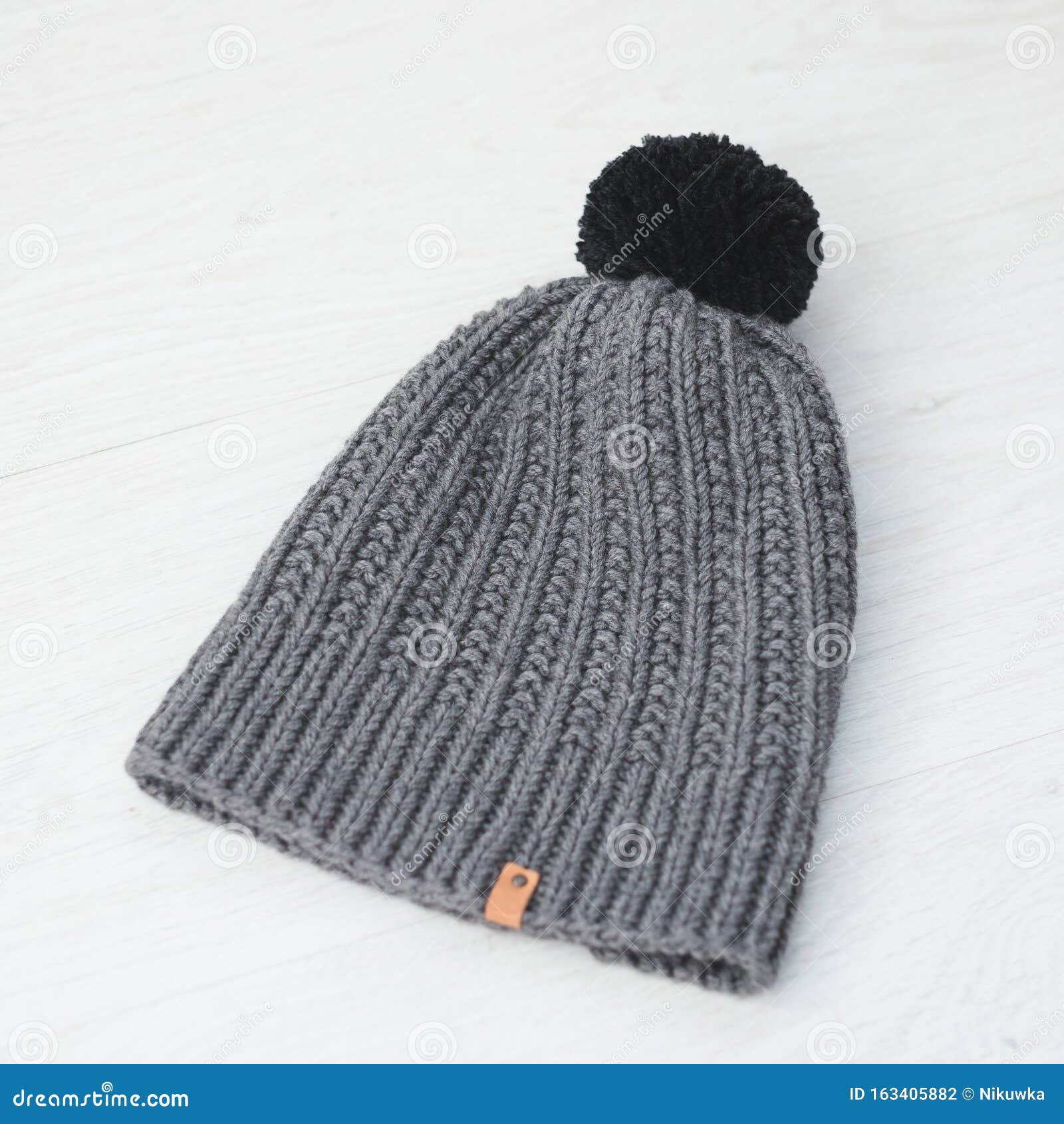 Cozy knitted winter hat stock photo. Image of kids, girly - 163405882