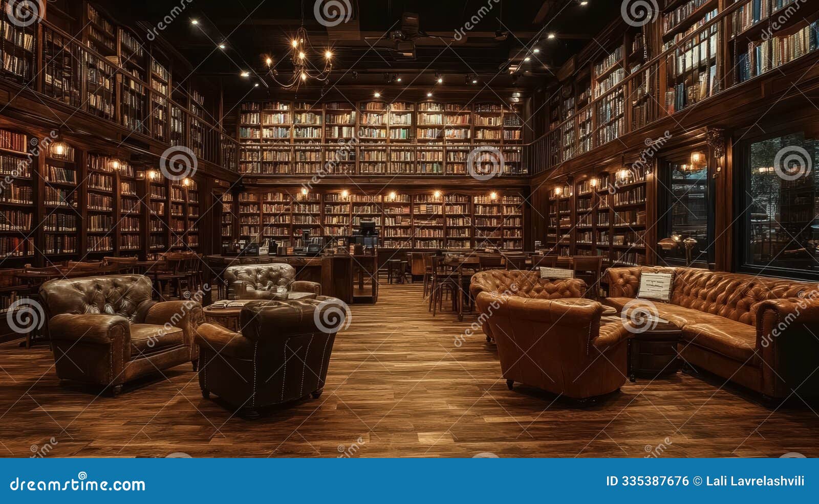 Cozy Library-inspired Coffee Shop Stock Illustration - Illustration of ...