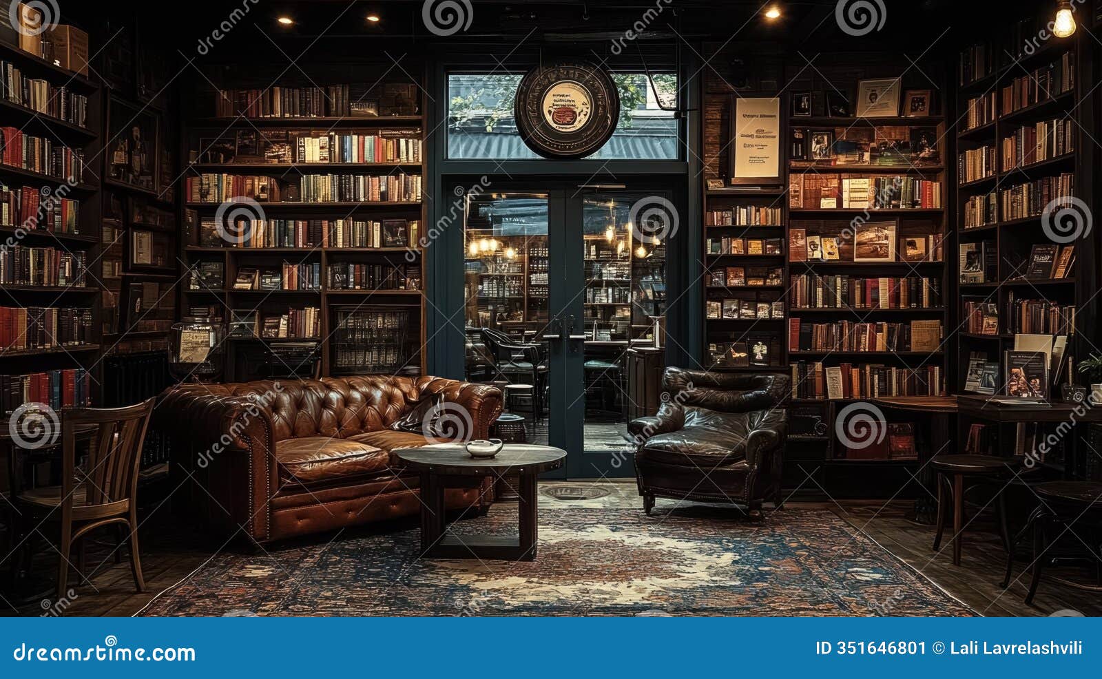 Cozy Library-inspired Coffee Shop Stock Illustration - Illustration of ...