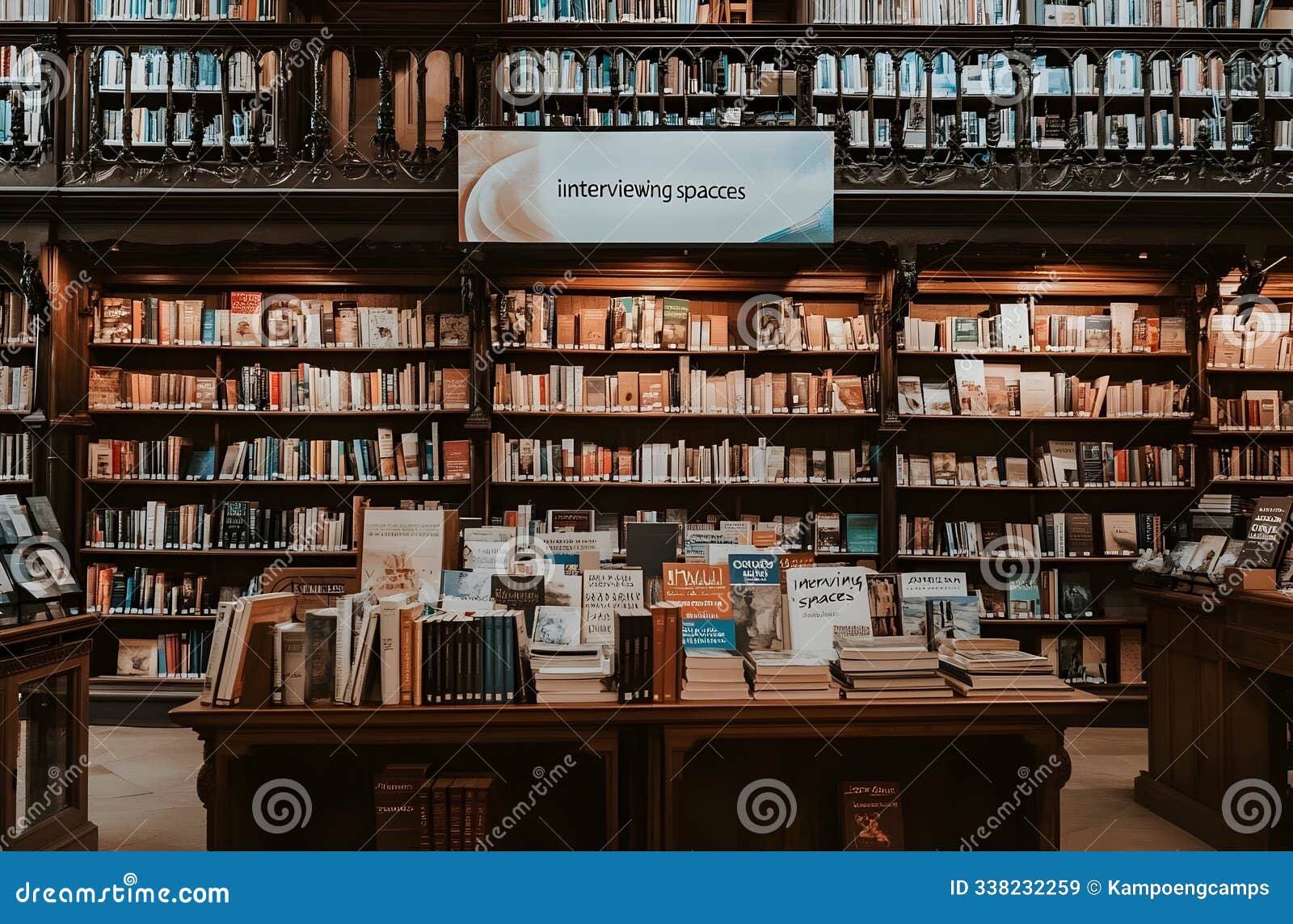 A Cozy Library Interior Filled with Books and a Sign Indicating ...