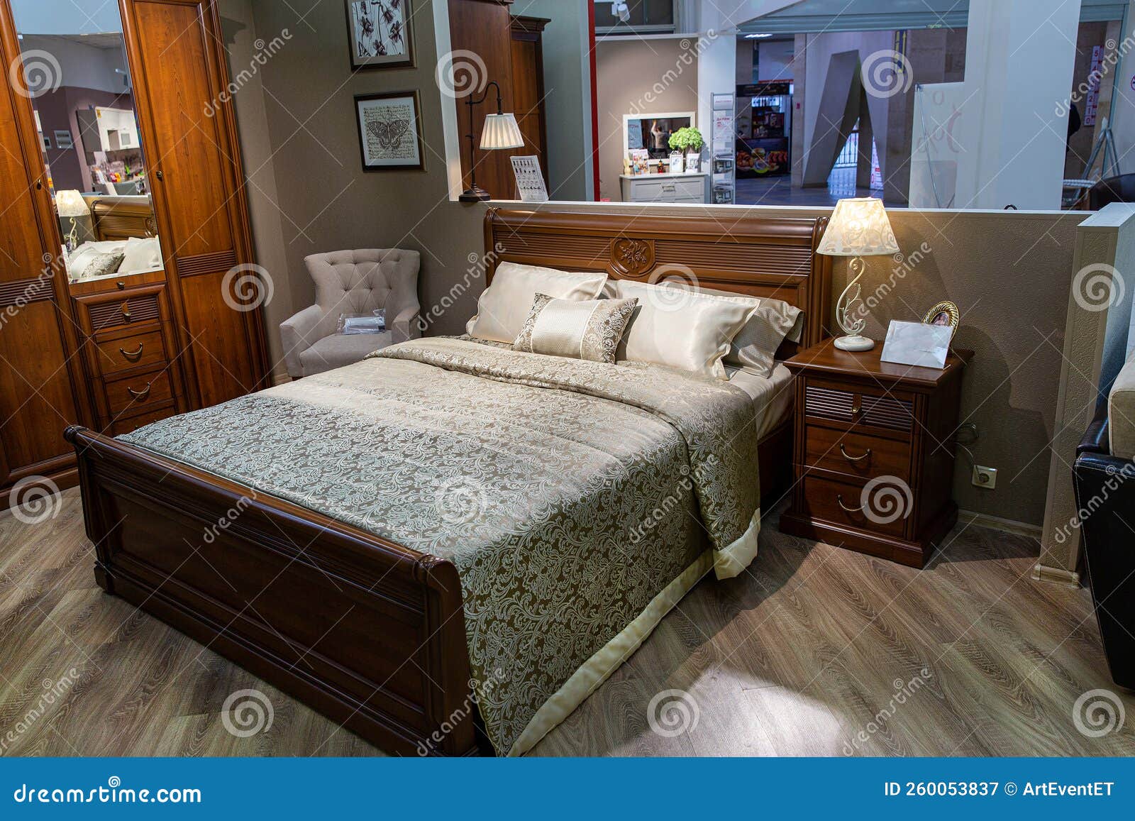 Cozy Luxury Bedroom Interior of Rich House Stock Image - Image of ...