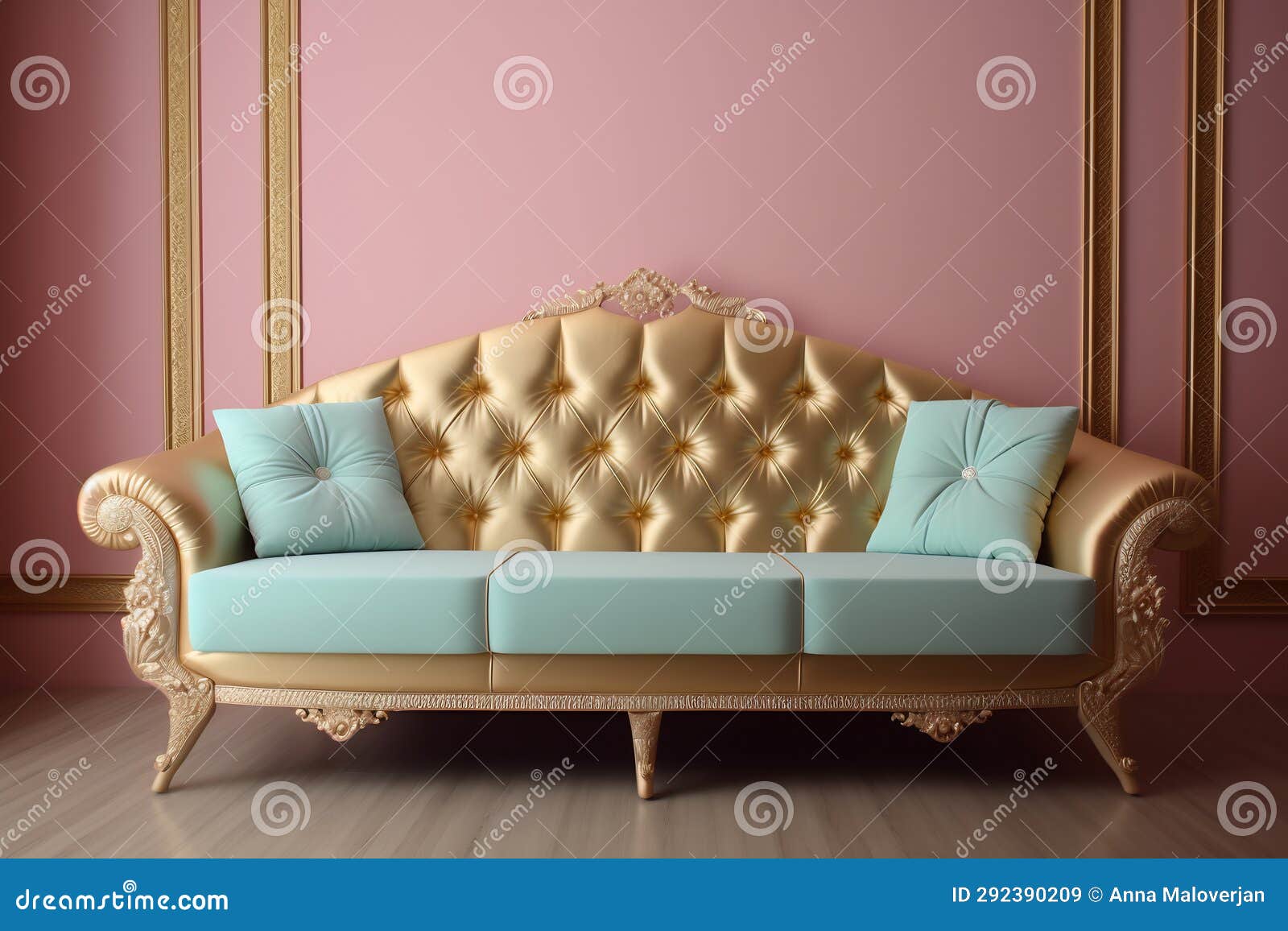 Cozy Luxury Couch in Classical Style Over Studio Background Stock Image ...