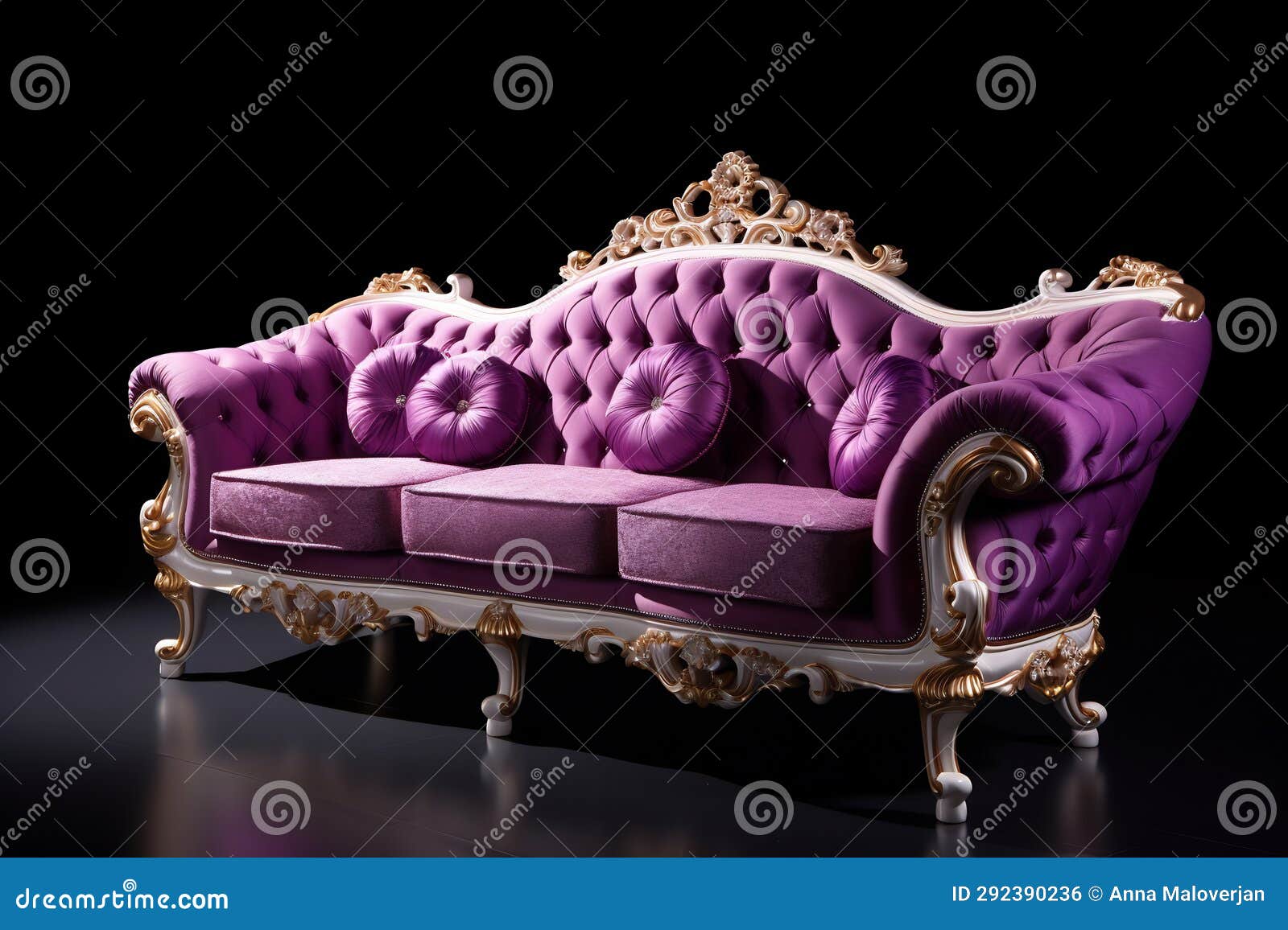 Cozy Luxury Couch in Classical Style Over Studio Background Stock Photo ...