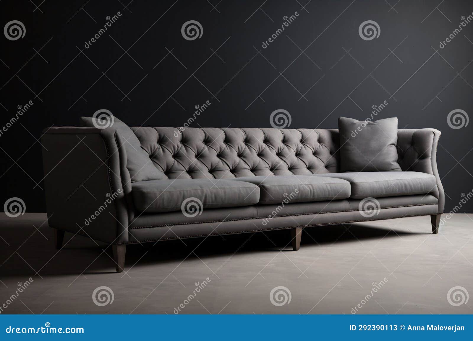 Cozy Luxury Couch in Scandinavian Style Over Studio Background Stock ...
