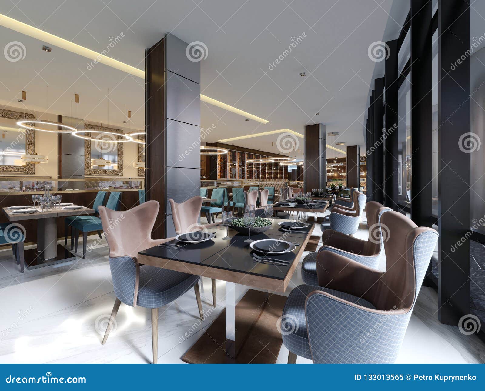 Cozy Luxury Interior of Restaurant, Comfortable Modern Dining Place ...