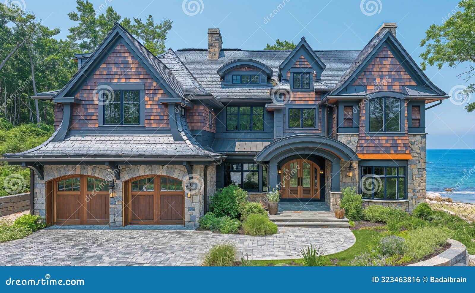 Cozy Mansion with Modern Architecture. Stock Illustration ...
