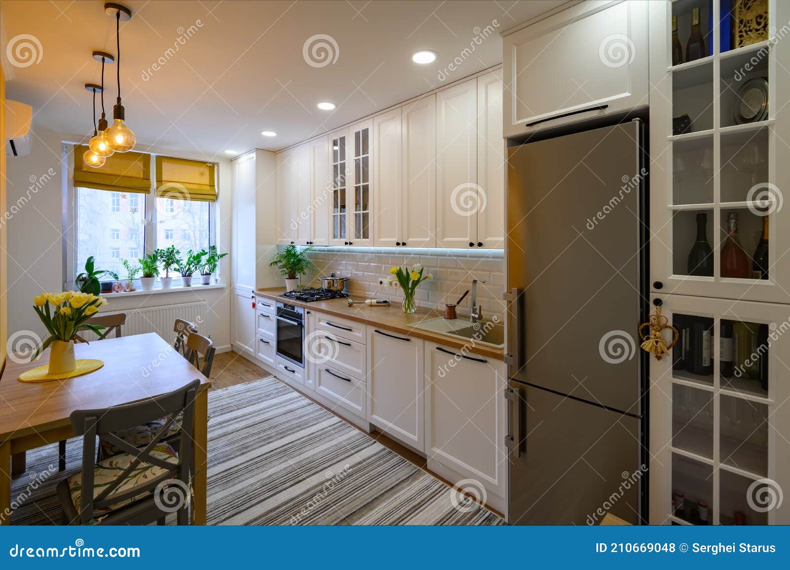 Cozy Modern Kitchen Interior Stock Photo - Image of luxury, interior ...