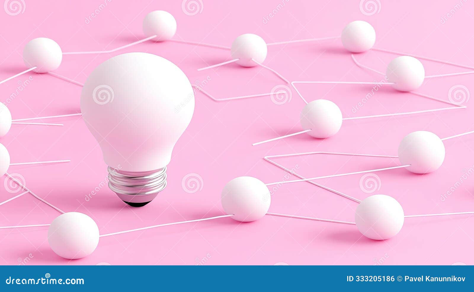 A Cozy Network of Glowing Light Bulbs Sharing Creative Ideas in Pastel ...