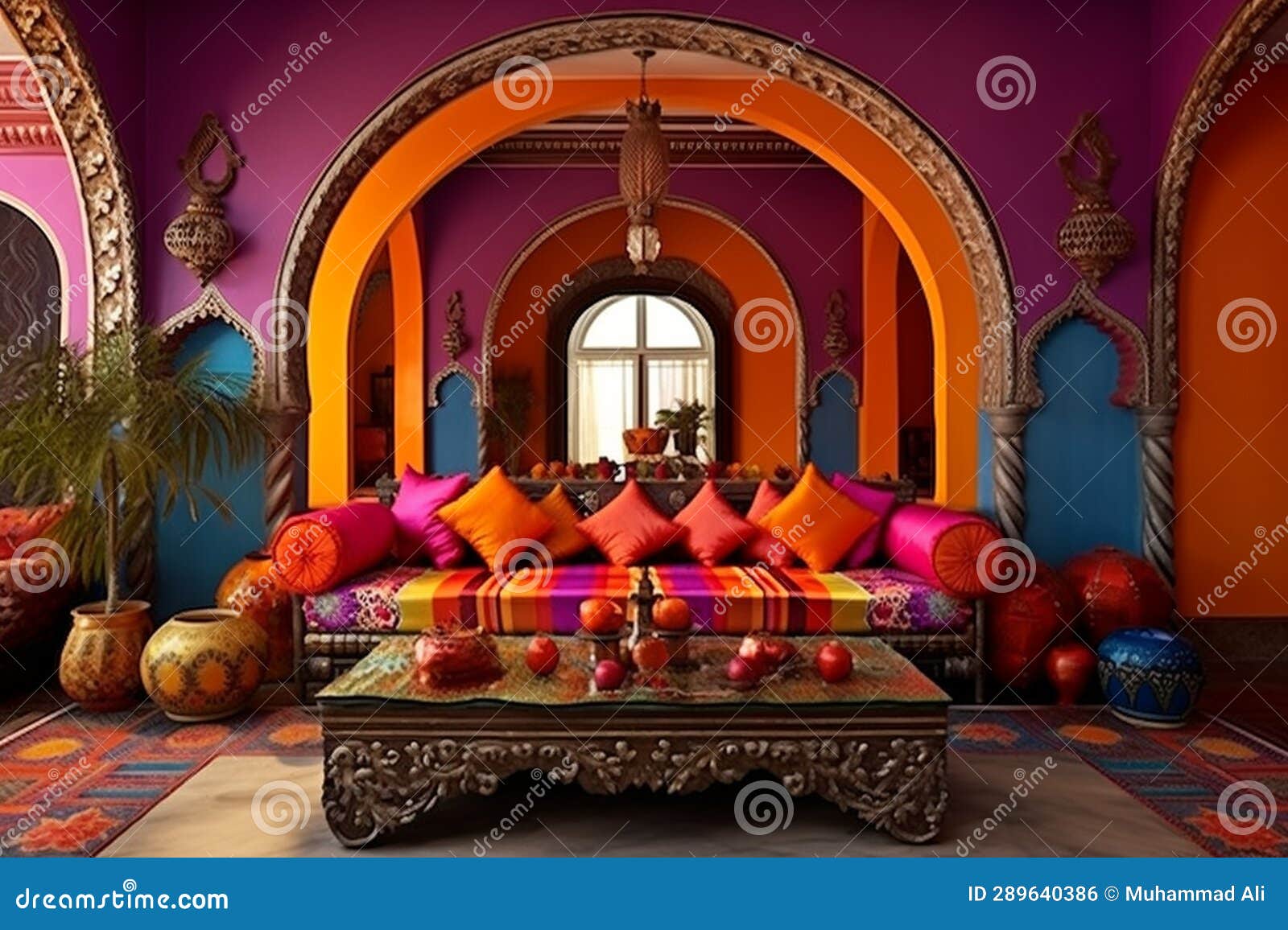 Cozy Oasis with Palace Flair. Generative AI Stock Photo - Image of ...
