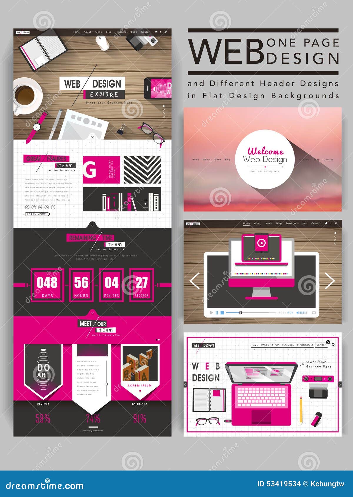 Cozy One Page Website Template Design Stock Vector - Illustration of ...