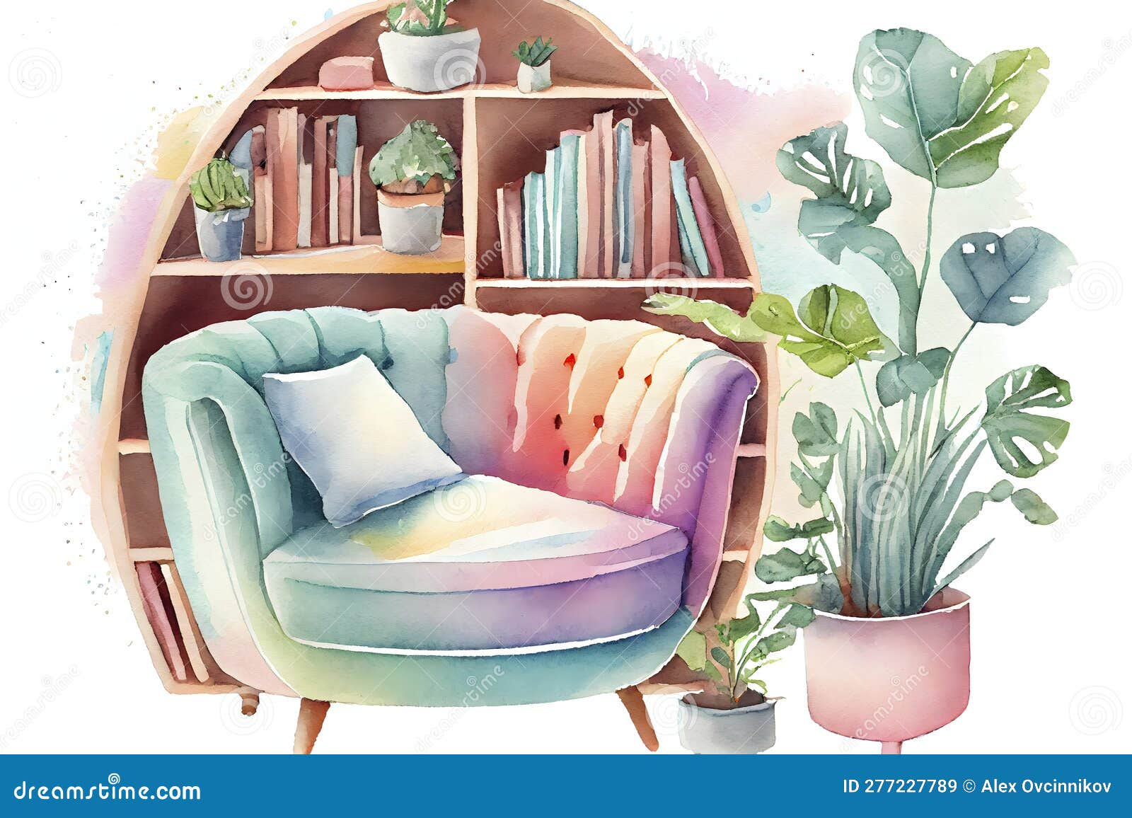 Cozy Pastel Reading Nook for Relaxation and Inspiration Stock ...