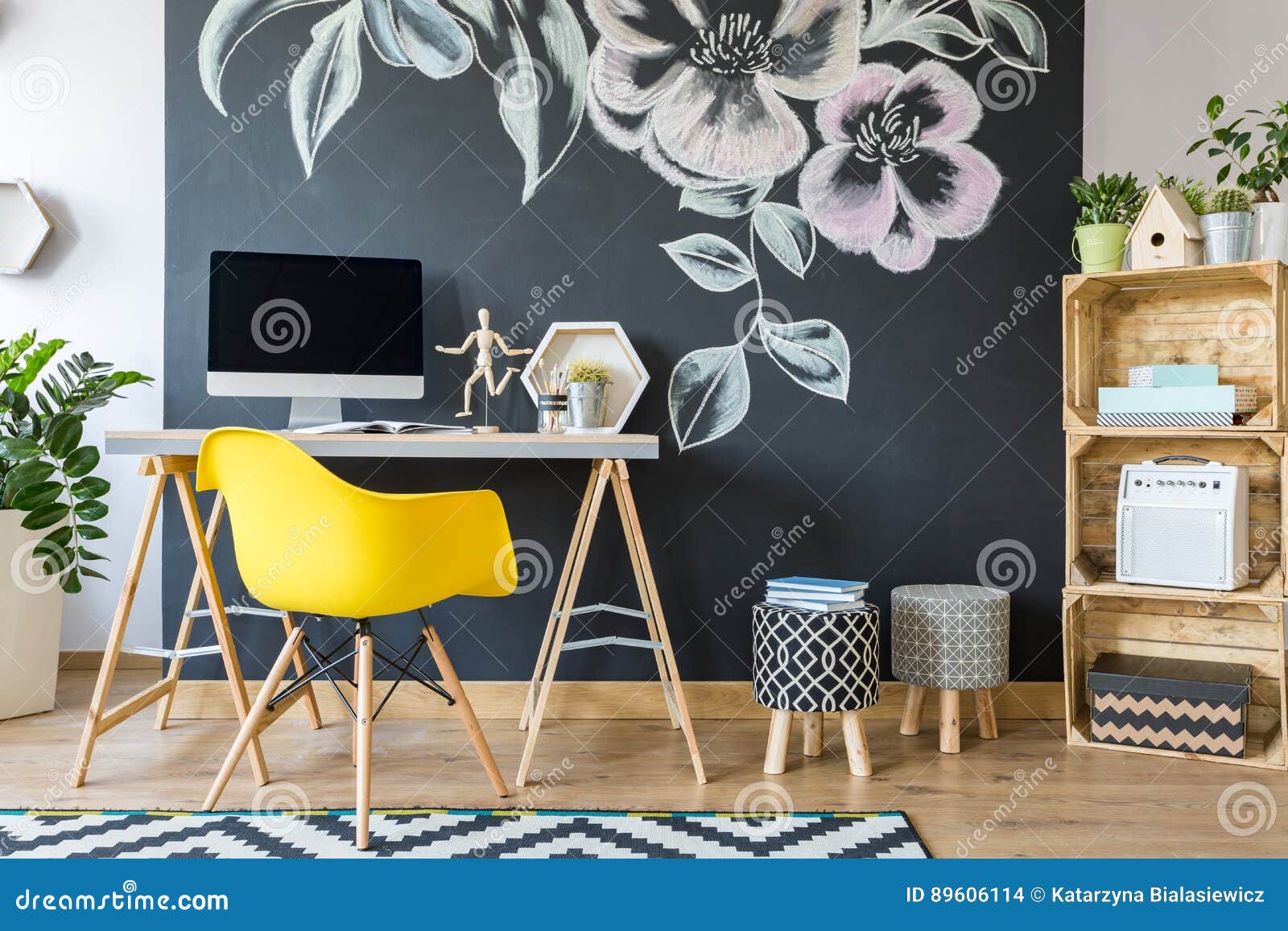 Cozy place to work stock photo. Image of decor, creative - 89606114