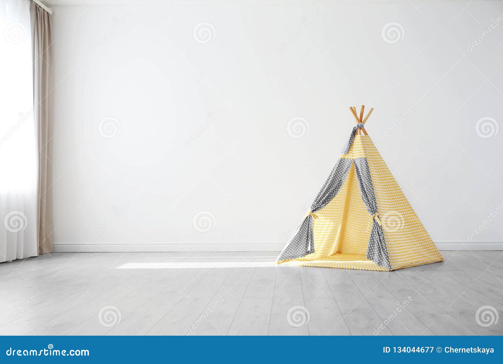 Cozy Play Tent for Kids As Element of Nursery Interior in Empty Room ...