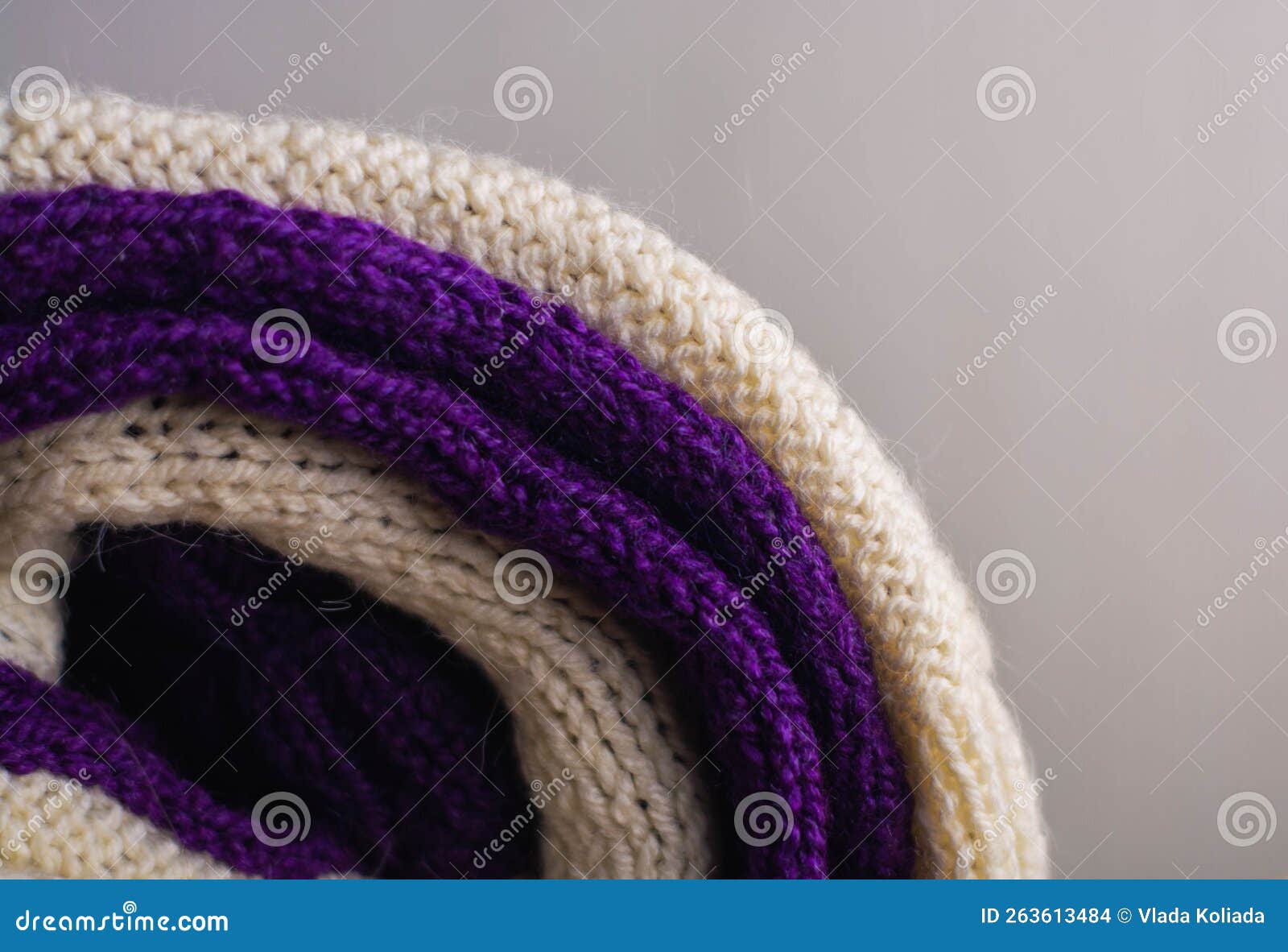 Cozy Purple and White Twisted Knitted Sweater Stock Photo - Image of ...