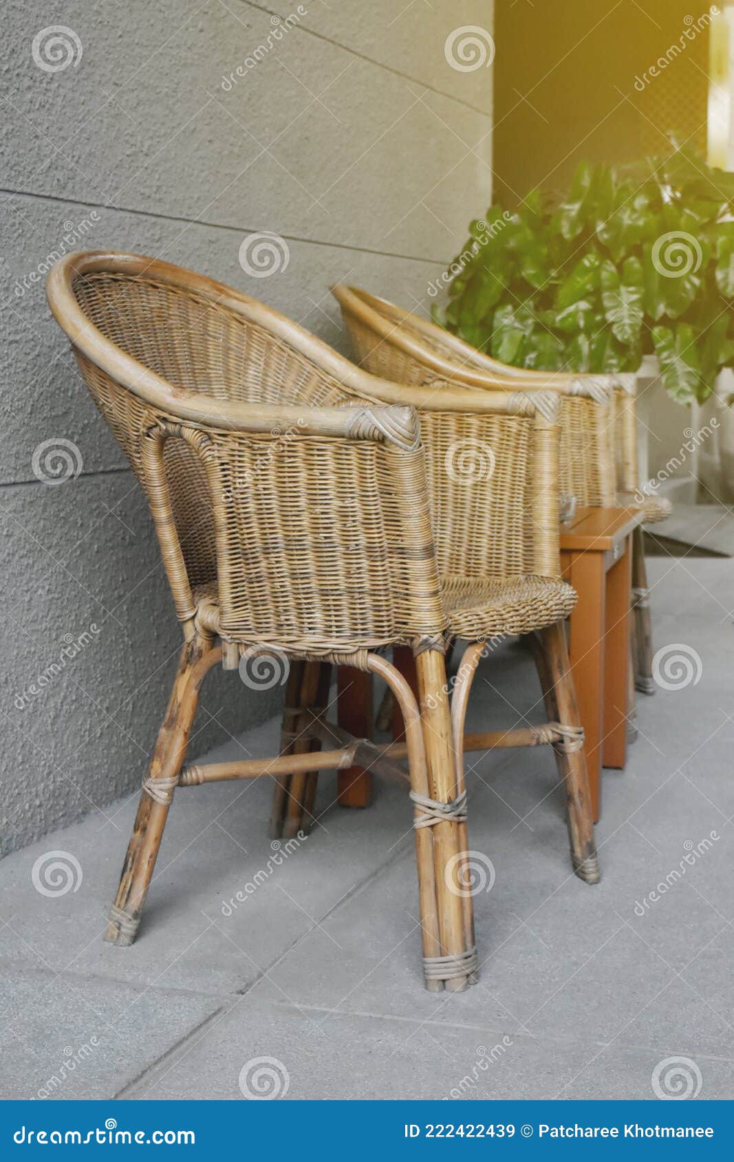 Cozy Restaurant with Wood Tables and Chairs Setting Service Stock Image ...