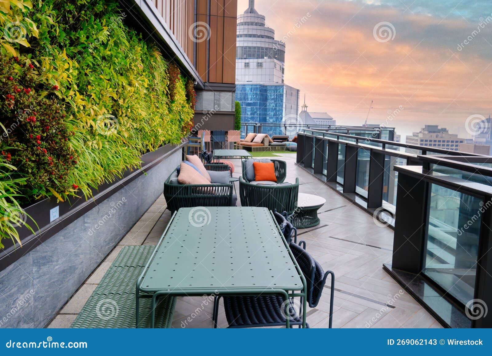 Cozy Rooftop Patio of the Hotel Stock Image - Image of modern, outside ...