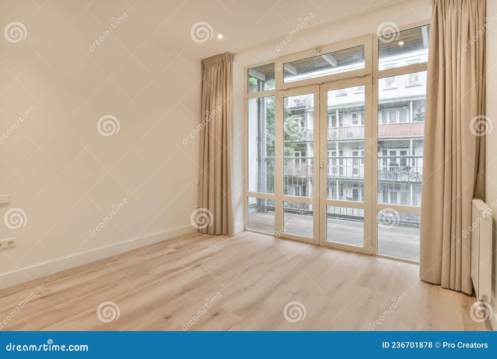 Cozy room with large door stock photo. Image of clean - 236701878