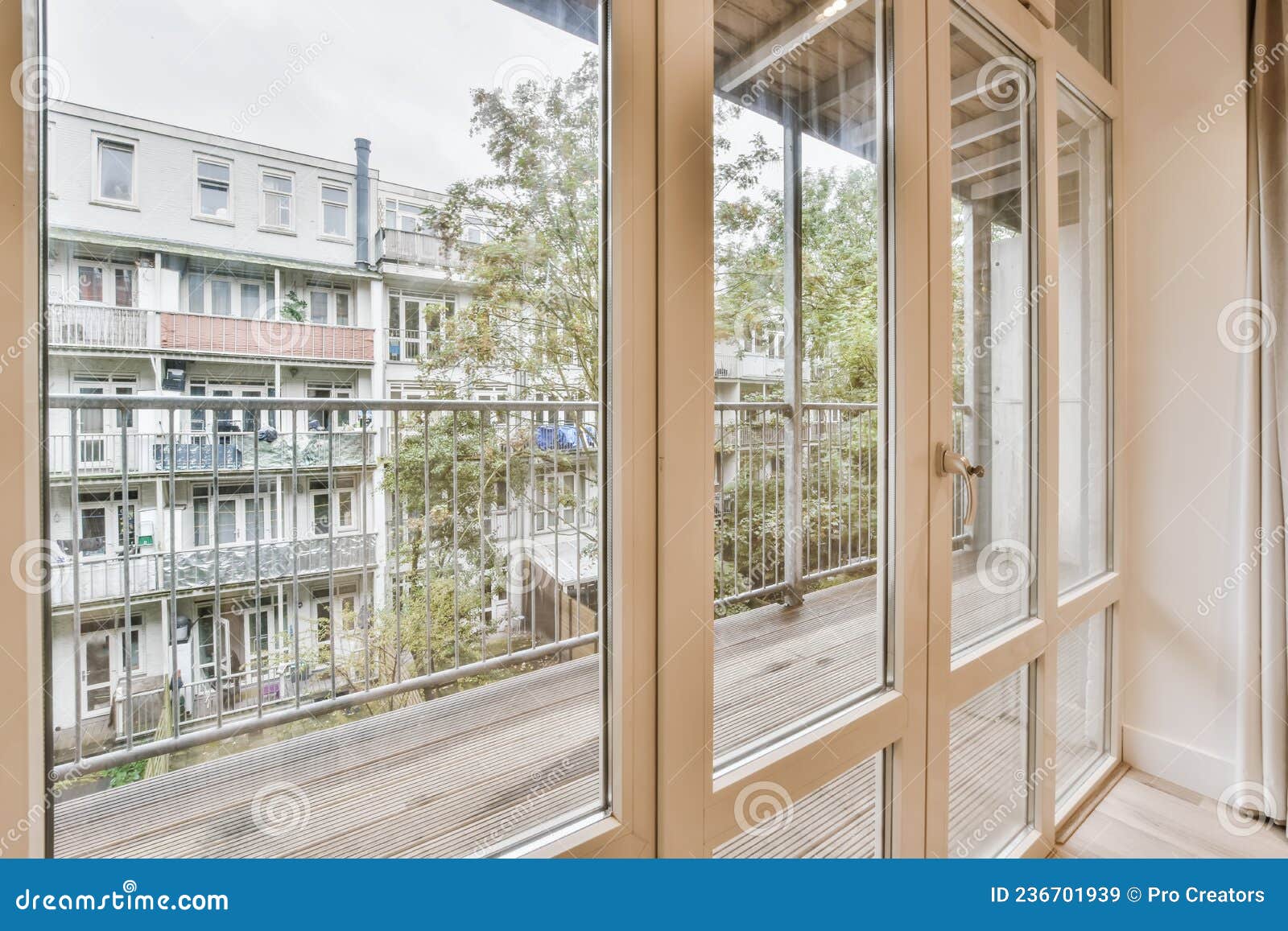 Cozy room with large door stock image. Image of real - 236701939