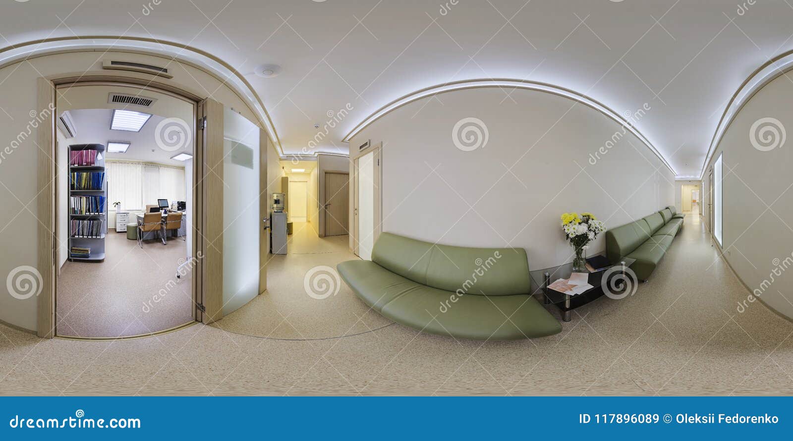 360 Panorama of a Medical Institution Stock Image - Image of monophonic ...